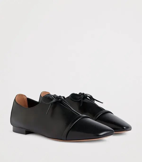 MALONE SOULIERS Nappa Leather Jean Flats - Black