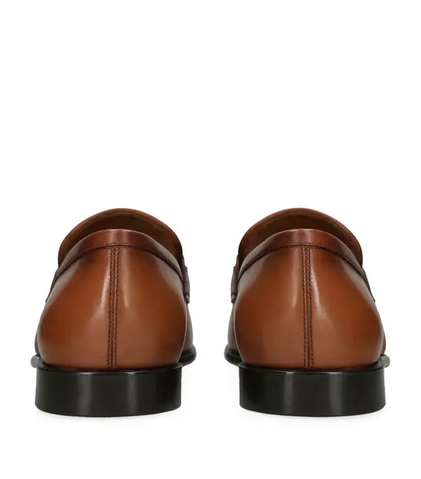 FERRAGAMO Leather Gancho Loafers