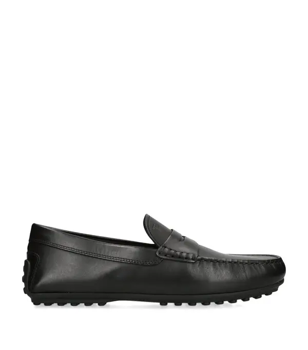 TOD'S Leather City Gommino Loafer - Black