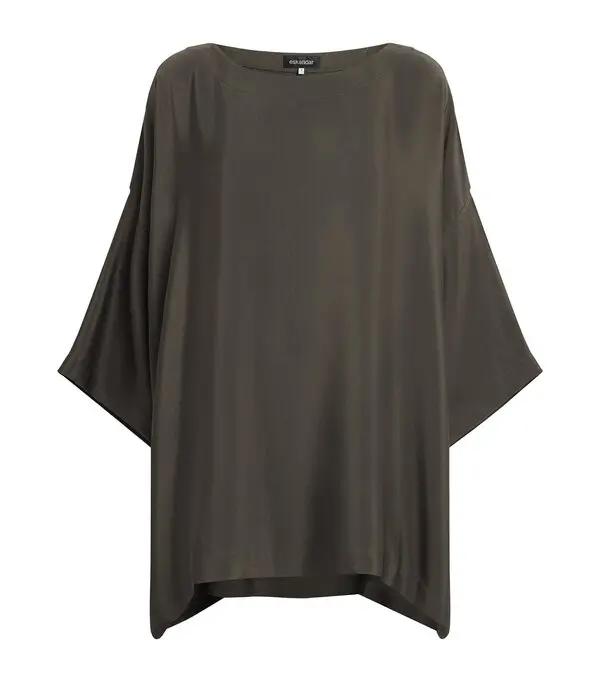 Eskandar Silk Boat-neck Tunic