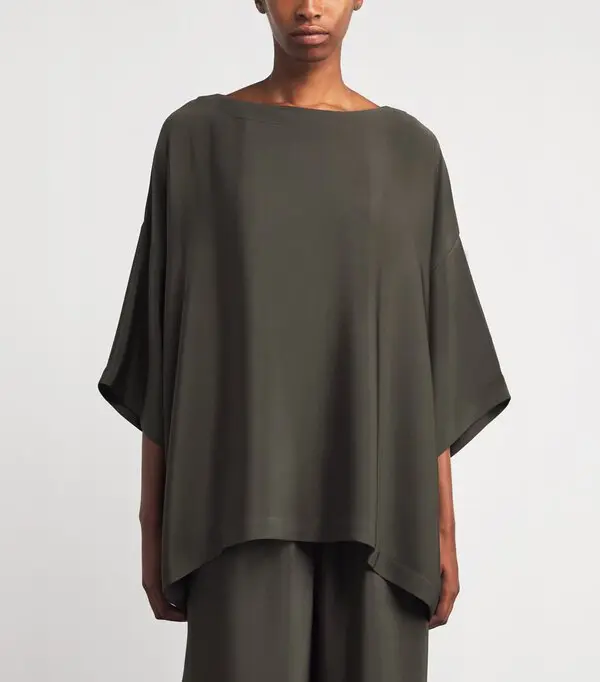 Eskandar Silk Boat-neck Tunic