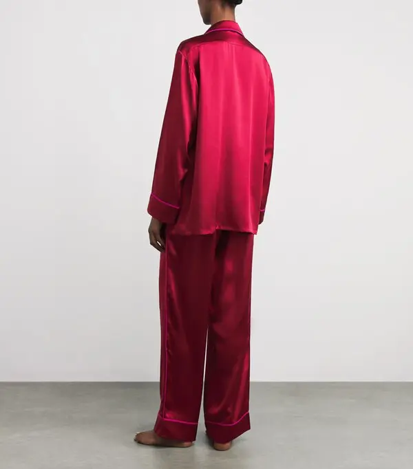 Olivia Von Halle Silk Yves Pyjama Set - Red