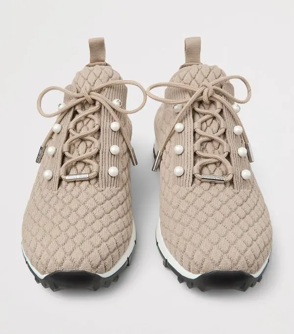 JIMMY CHOO Veles Knitted Sneakers - Beige