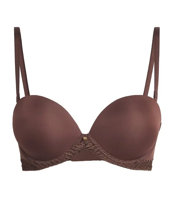AUBADE Sheer Emotion Plunge Bandeau Bra - Brown