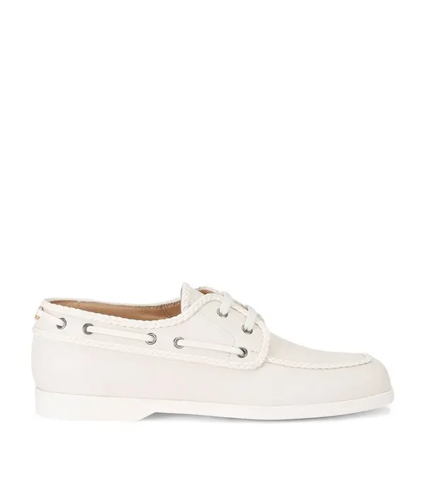 Valentino Garavani Leather Boat Shoes - Beige
