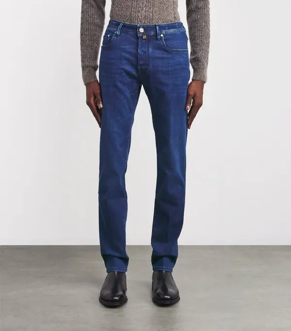 Jacob Cohen Bard Slim Jeans With Crocodile Skin Patch