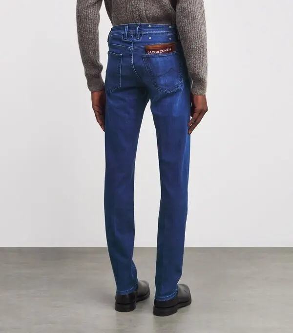 Jacob Cohen Bard Slim Jeans With Crocodile Skin Patch