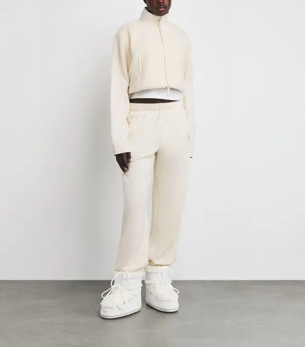 SKIMS Teddy Cropped Zip-up Jacket - Ivory