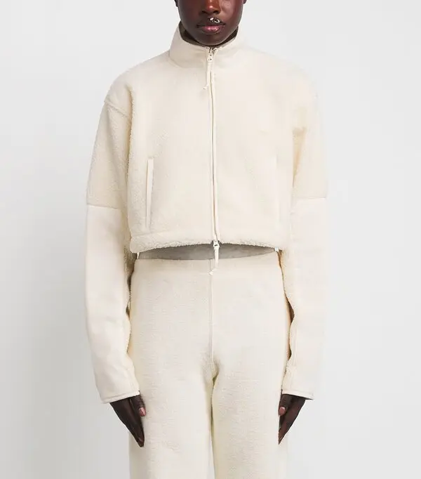 SKIMS Teddy Cropped Zip-up Jacket - Ivory