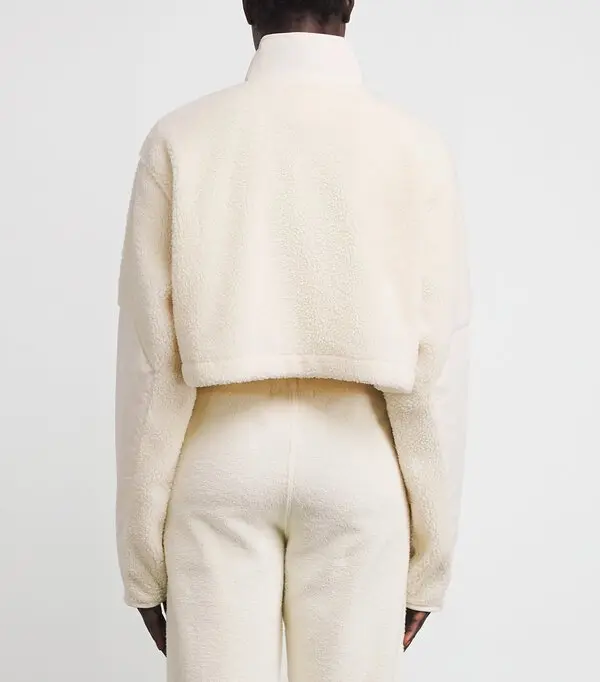 SKIMS Teddy Cropped Zip-up Jacket - Ivory