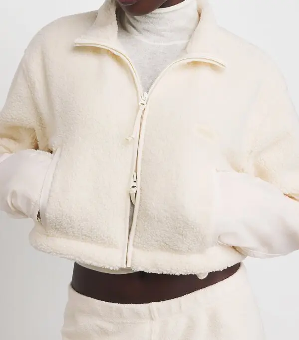 SKIMS Teddy Cropped Zip-up Jacket - Ivory