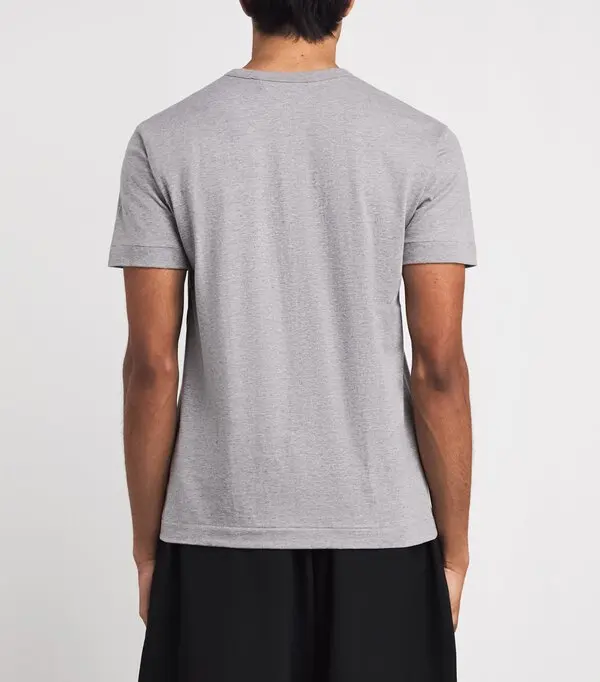 Play Comme Des Garcon Embroidered Double-heart T-shirt - Grey