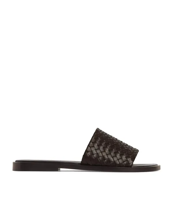 Bottega Veneta Lambskin Elio Mules - Brown