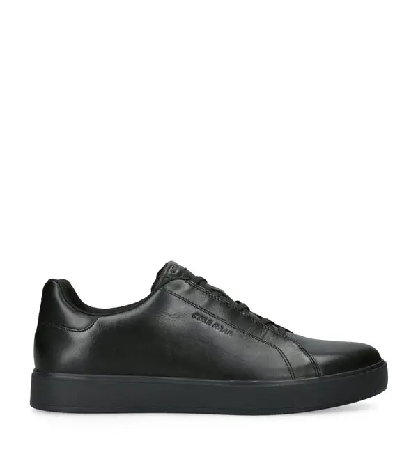 Cole Haan Leather Grandprø Luxe Slip-on Sneakers - Black