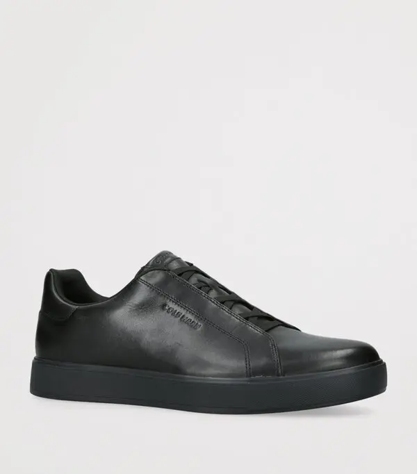 Cole Haan Leather Grandprø Luxe Slip-on Sneakers - Black