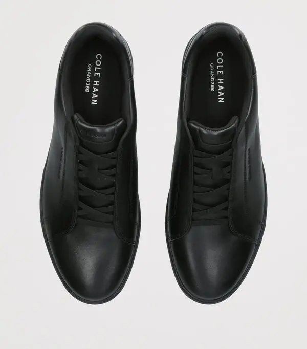 Cole Haan Leather Grandprø Luxe Slip-on Sneakers - Black