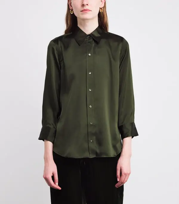 L'Agence Silk Dani Shirt - Green