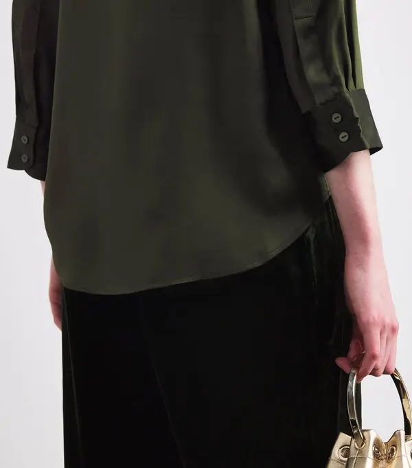 L'Agence Silk Dani Shirt - Green