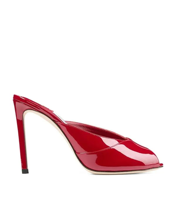 JIMMY CHOO Brigitte 100 Patent Leather Mules