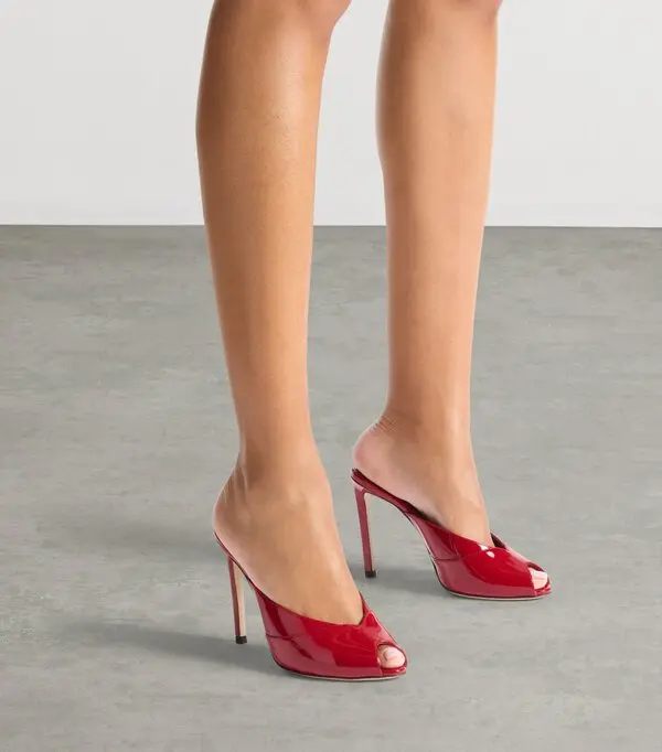 JIMMY CHOO Brigitte 100 Patent Leather Mules