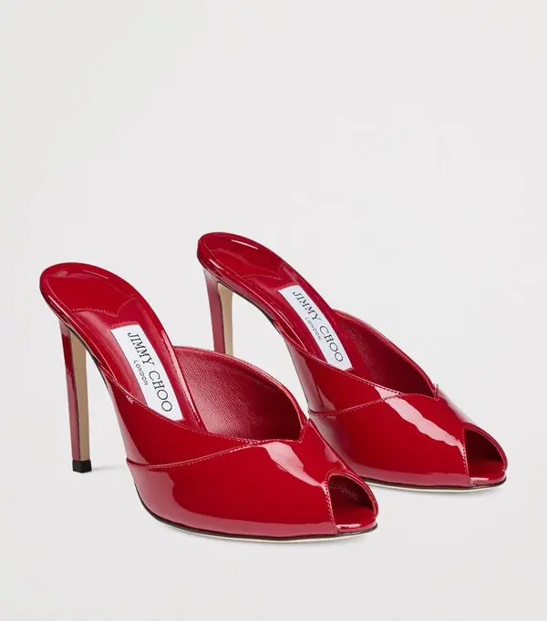 JIMMY CHOO Brigitte 100 Patent Leather Mules