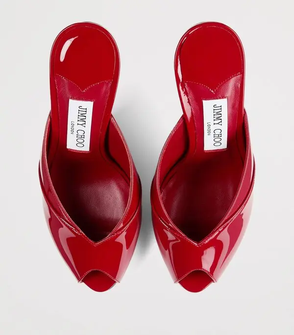 JIMMY CHOO Brigitte 100 Patent Leather Mules