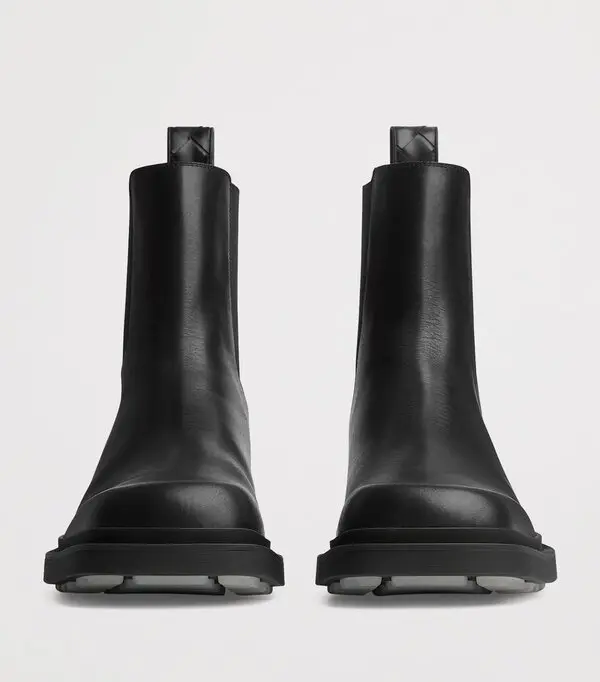 Bottega Veneta Leather Intrecciato-detail Ben Chelsea Boots - Black