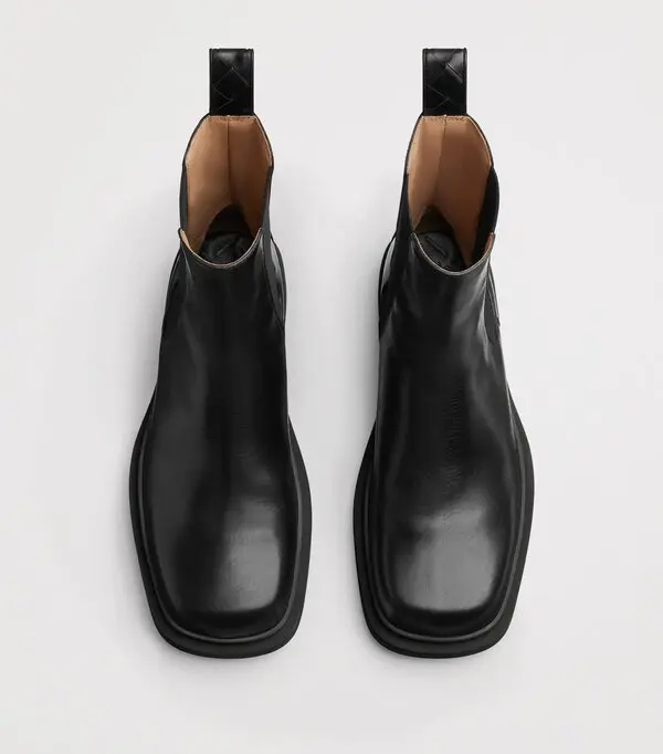 Bottega Veneta Leather Intrecciato-detail Ben Chelsea Boots - Black