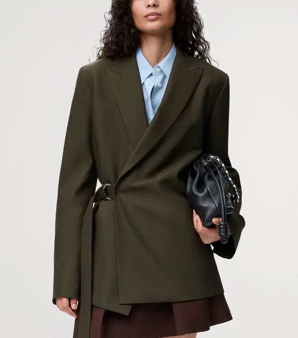 Loewe Wool Draped Blazer - Green