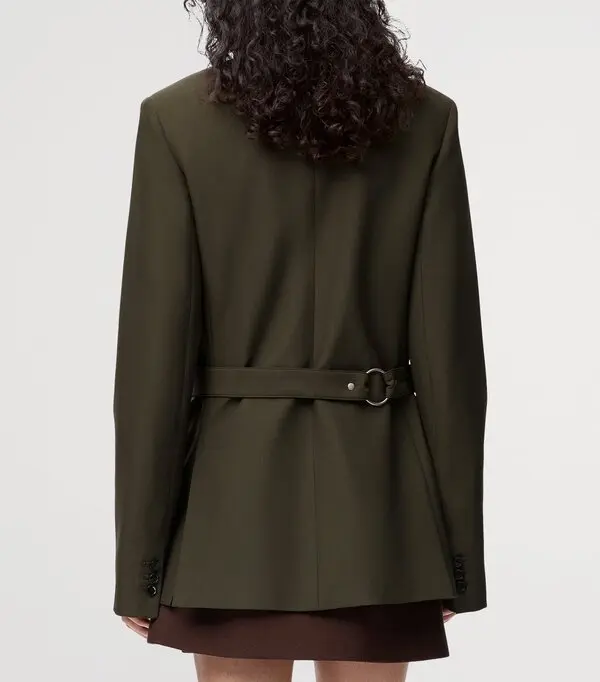 Loewe Wool Draped Blazer - Green