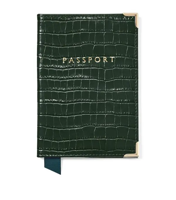 ASPINAL OF LONDON Leather Passport Cover - Green