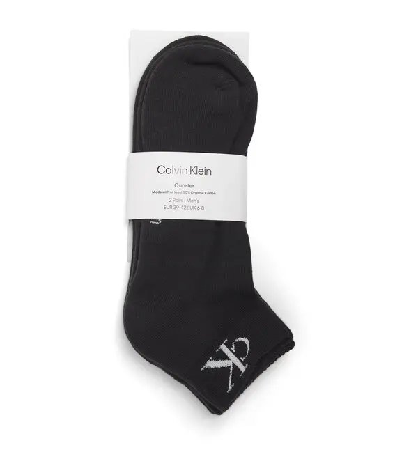 Calvin Klein Cotton-blend Quarter Socks - Black