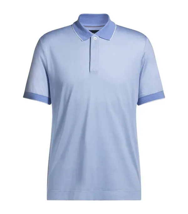 BOSS Cotton-silk Polo Shirt - Turquoise