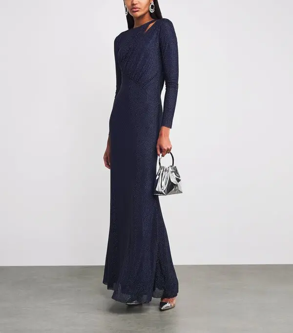 SELF-PORTRAIT Embellished Cut-out Maxi Dress
