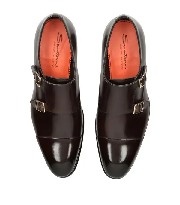 Santoni Leather Monk Shoes