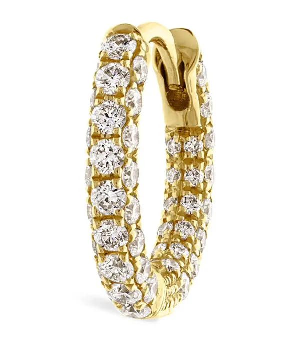 MARIA TASH Diamond Pavé Single Hoop Earring - Gold
