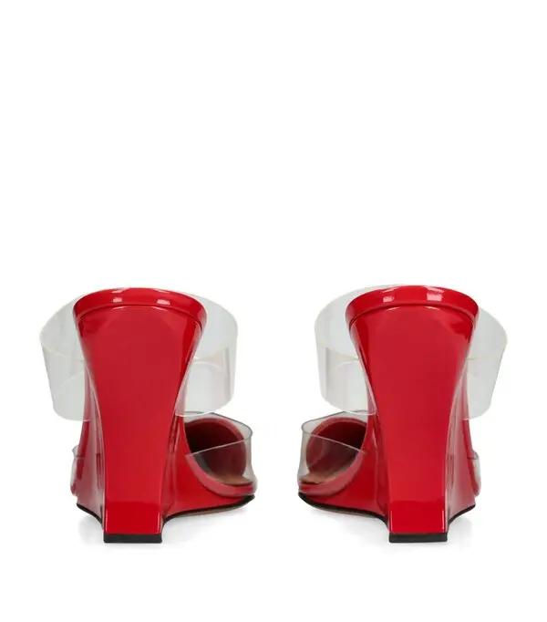 Alaïa Patent Coeur Mules - Red
