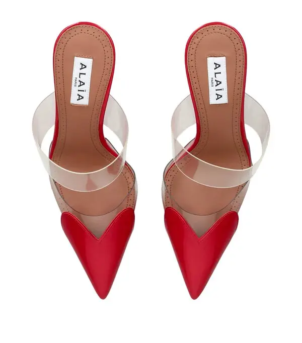 Alaïa Patent Coeur Mules - Red