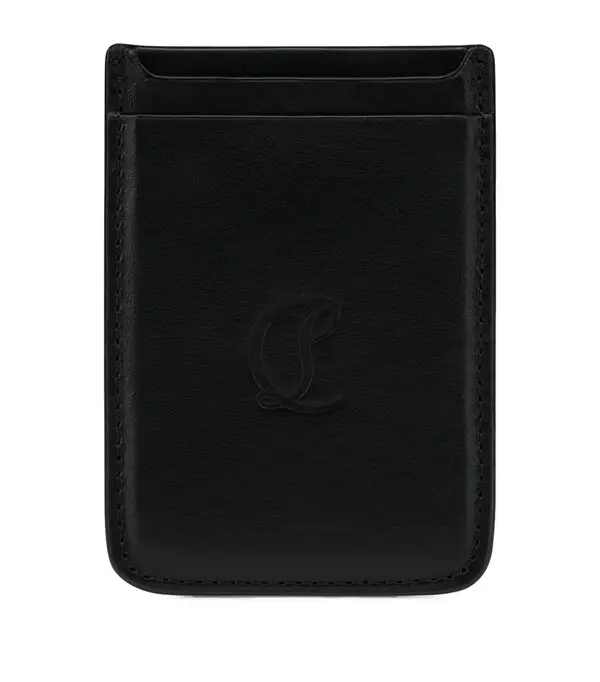 CHRISTIAN LOUBOUTIN Mooncrest Magsafe Leather Card Holder - Black
