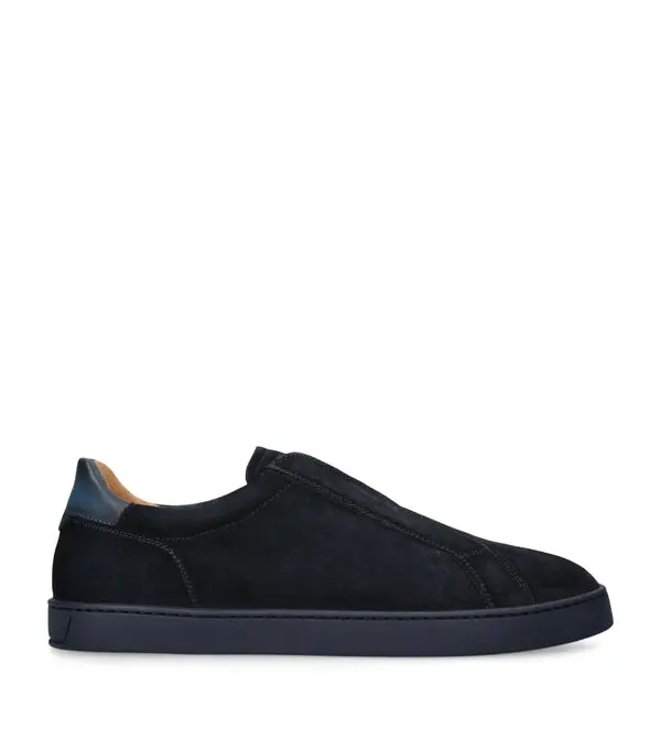 Magnanni Leather Slip-on Sneakers - Navy