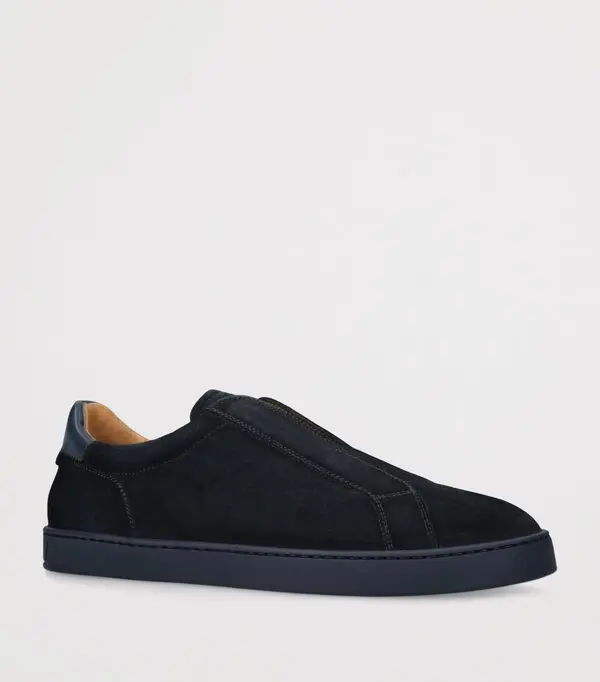 Magnanni Leather Slip-on Sneakers - Navy