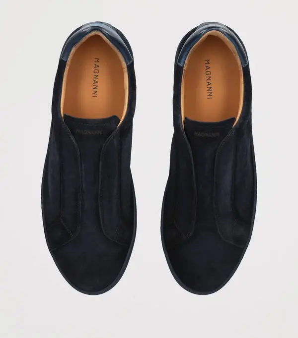 Magnanni Leather Slip-on Sneakers - Navy