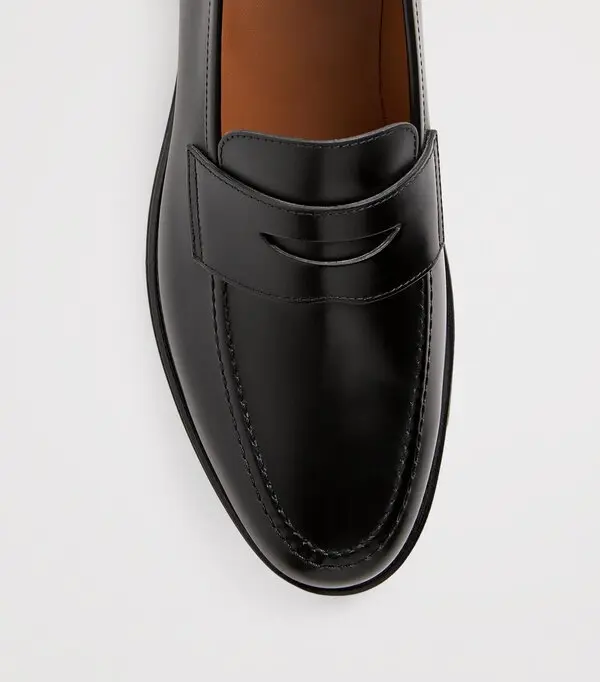 Polo Ralph Lauren Leather Maestra Penny Loafers - Black
