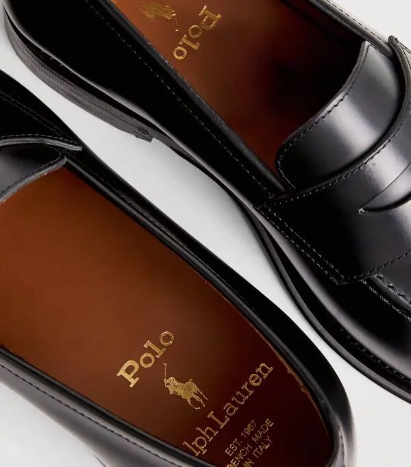 Polo Ralph Lauren Leather Maestra Penny Loafers - Black