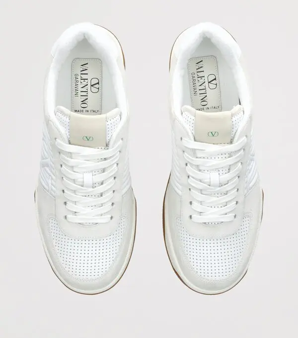 Valentino Garavani Leather-suede Sparry Sneakers - White