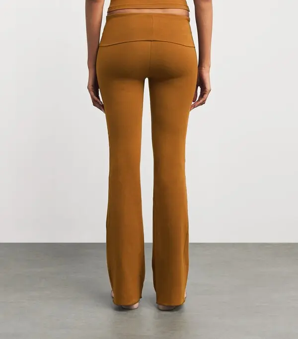 SKIMS Cotton Jersey Foldover Trousers - Brown