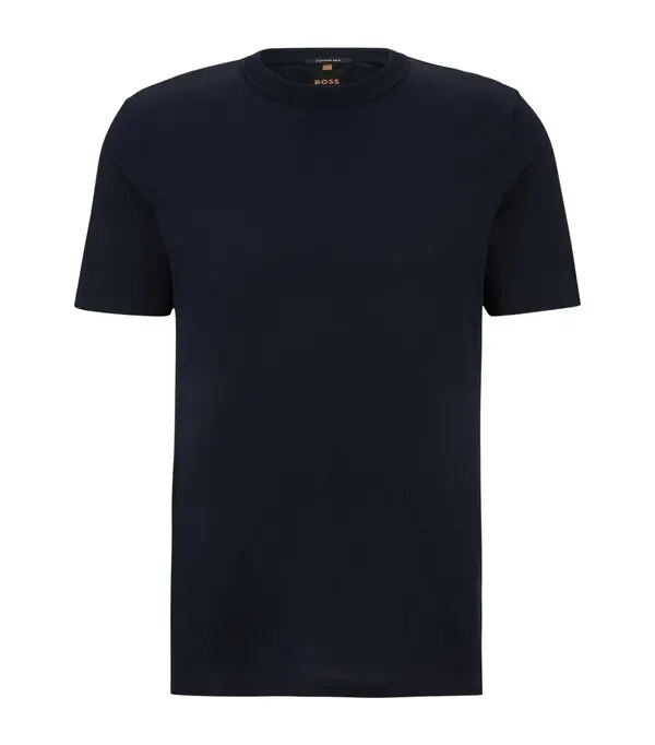 BOSS Cotton-silk T-shirt - Blue