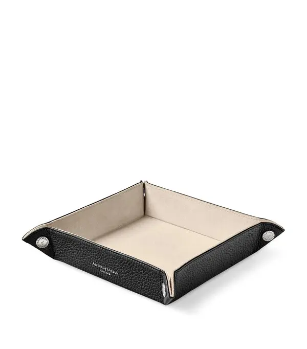 ASPINAL OF LONDON Medium Leather Tidy Tray - Black