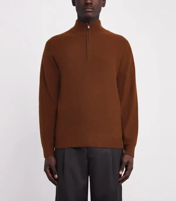 Vince Cashmere Quarter-zip Sweater - Brown