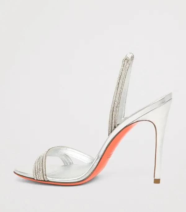 Santoni Justine Slingback Heels - Silver